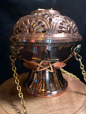 Tibetan Copper Hanging Thurible/Censer - with Pentagram - Mermade ...
