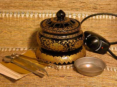 Electric Incense Heater - Golden Lotus - Mermade Magickal Arts