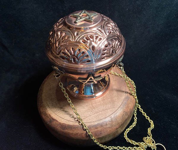 Tibetan Copper Hanging Thurible/Censer - with Pentagram - Mermade ...